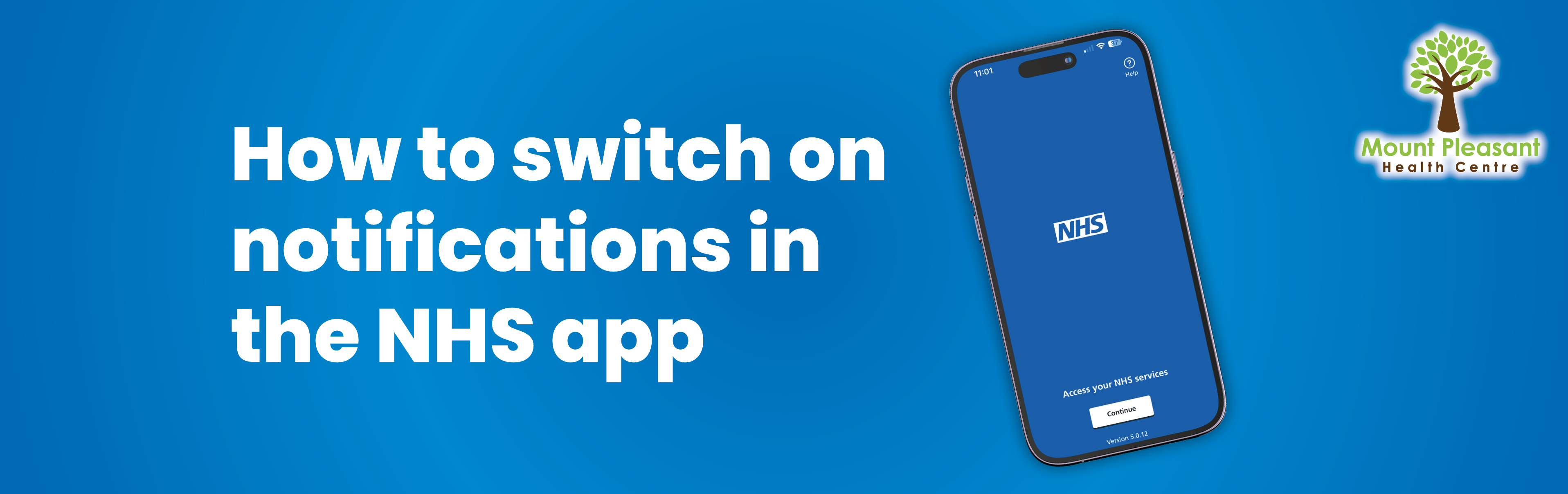 NHS App Turn On Notifications Web Banner V2 | Mount Pleasant Health Centre